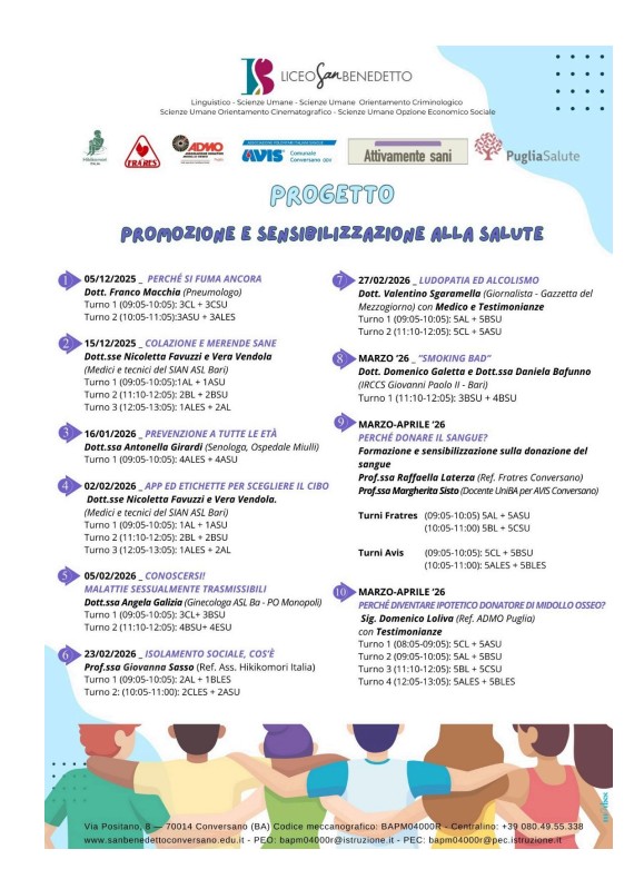 Progetto “Promozione e sensibilizzazione alla Salute” – LICEI SAN ...
